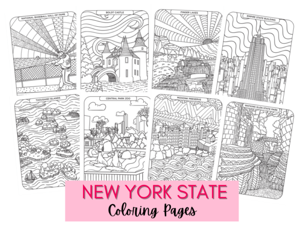 NY State Icons Coloring Pages | Livin' Life With Lori