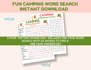 Printable Camping Word Search | Livin' Life With Lori